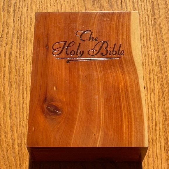 Holy Bible | Other | Wooden Bible Box With Protestant Edition Bible ...